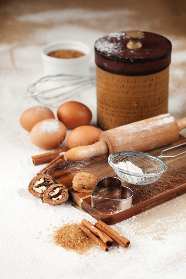 Baking ingredients stock photo. Image of flour, brown - 38438026