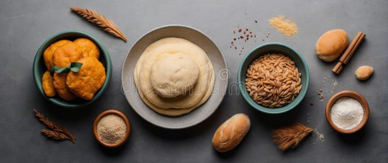 Baking Ingredients. View from Above. Flat Lei. Stock Image - Image of ...