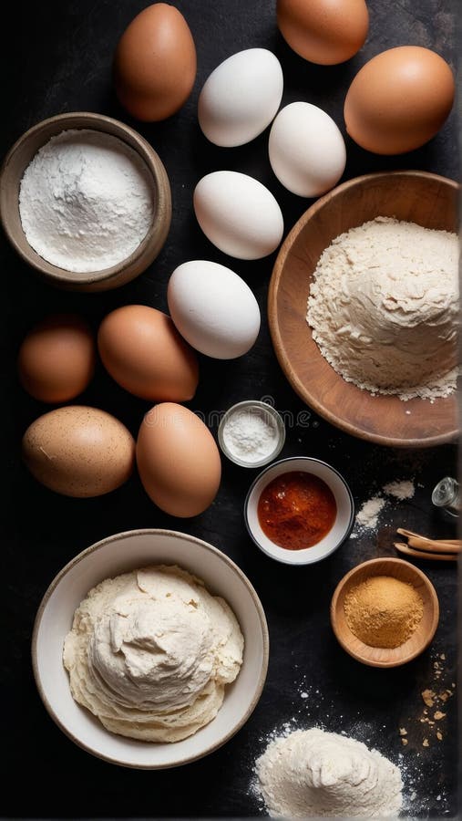 Baking Ingredients. View from Above. Flat Lei. Stock Image - Image of ...