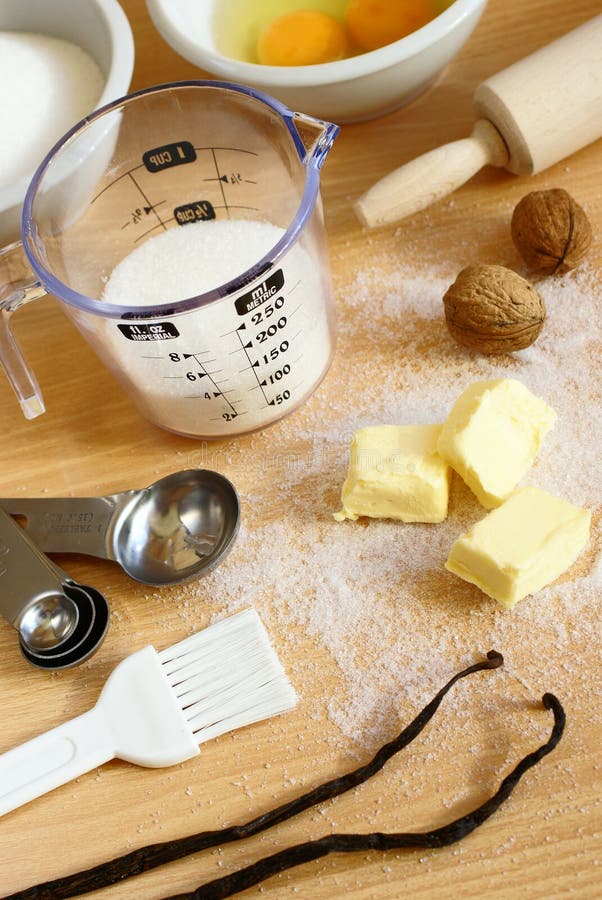 Baking ingredients stock photo. Image of butter, work - 32587264