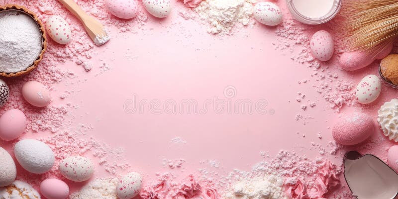 Baking Ingredients and Decorations Arranged on a Wooden Surface in a ...