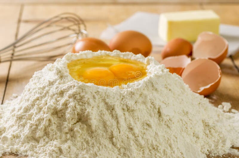 Baking Ingredients for a Dough Stock Photo - Image of ingredients ...