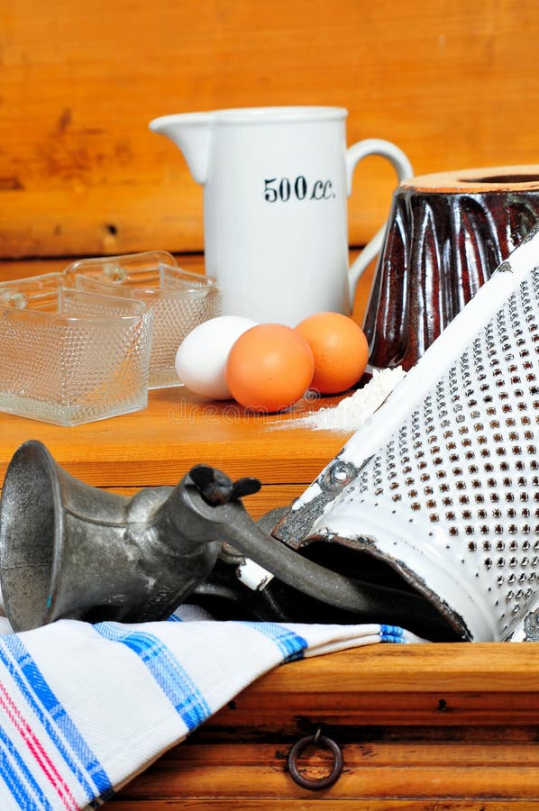 Baking Ingredients Eggs Flour Stock Image - Image of milk, kitchen ...