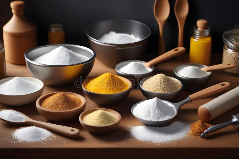 Baking Ingredients for Baking. Generative AI Stock Illustration ...