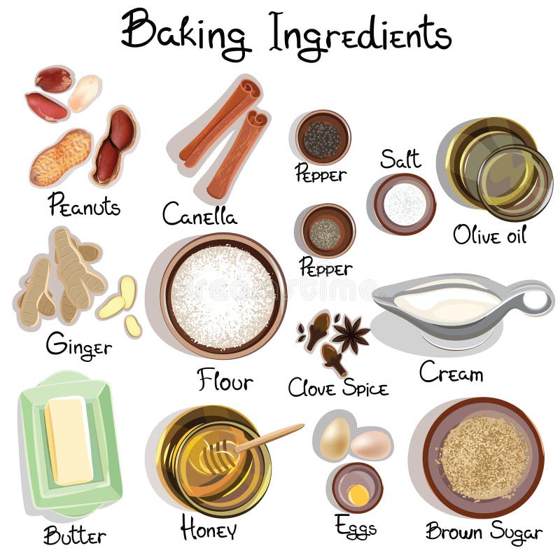 Baking ingredients stock vector. Illustration of nature - 49358976