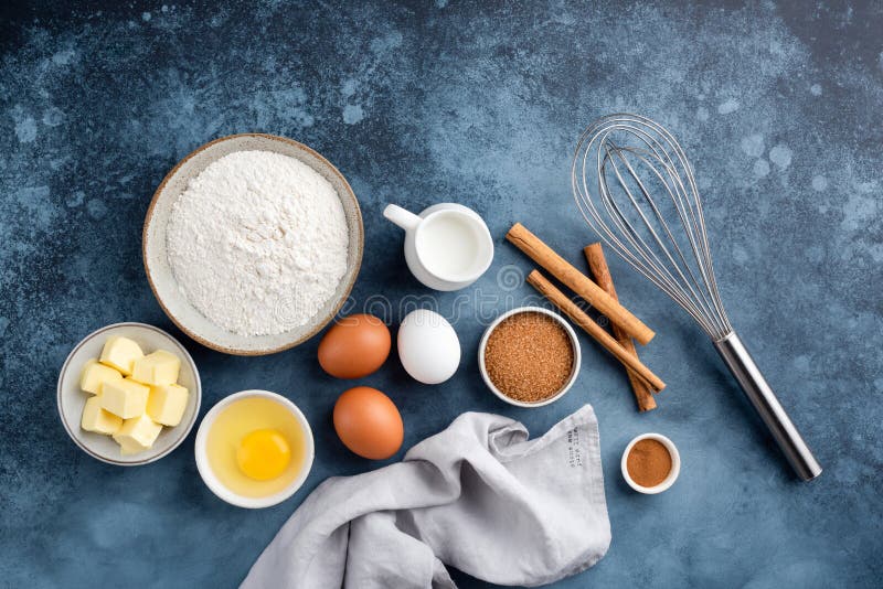 Baking Ingredients for Making Cake, Pastry or Sweet Bread Stock Image ...