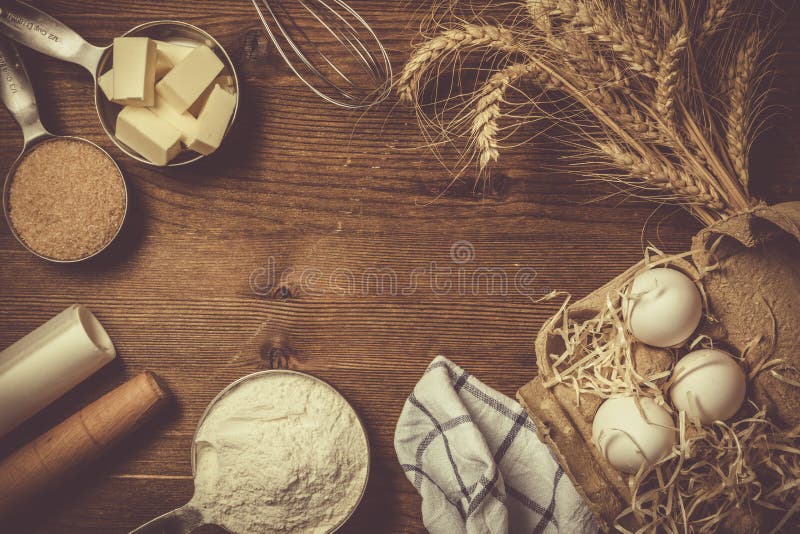Baking Ingredients in Measuring Cups Stock Image - Image of utensils ...