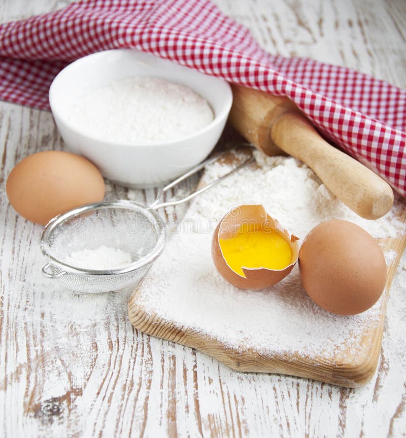 Baking Ingredients on a Table Stock Image - Image of food, mixing: 38686403