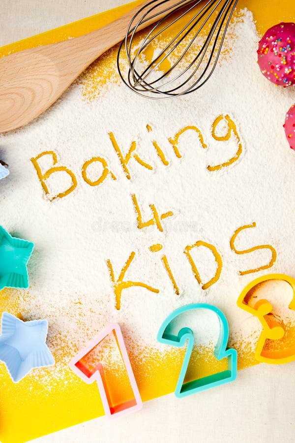 Baking 4 Kids stock image. Image of vertical, table, white - 90484363