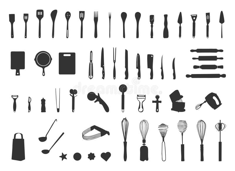 Silhouettes Cooking Baking Tools Stock Illustrations – 63 Silhouettes ...