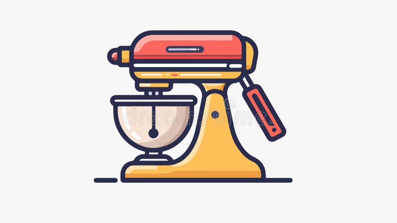 Modern Flat Icon of Baking Mixer in Colored Vector Illustration Stock ...