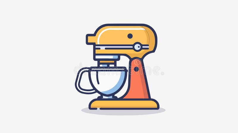 Professional Baking Mixer Flat Line Colored Icon Vector Illustration ...