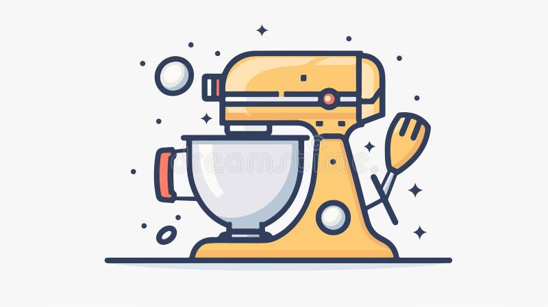 Professional Baking Mixer Flat Line Colored Icon Vector Illustration ...