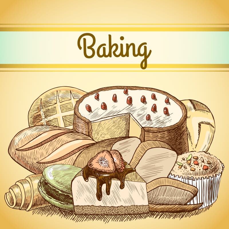 Baking Pastry Background Template Stock Vector - Image: 40030813