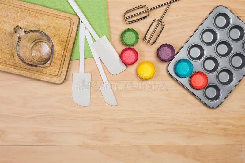 Pastry and Baking Tools with Blank Paper Anad Pencil Stock Photo ...