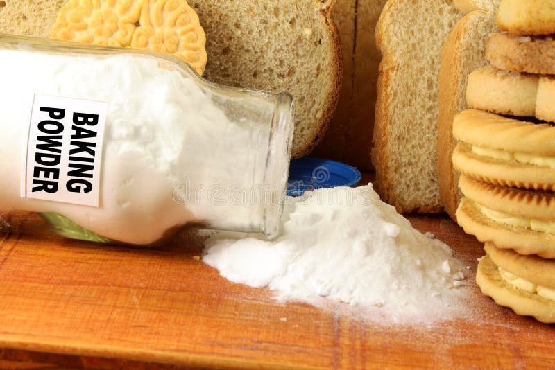 Baking Powder in a Glass Jar with Cookie and Bread Stock Photo - Image ...