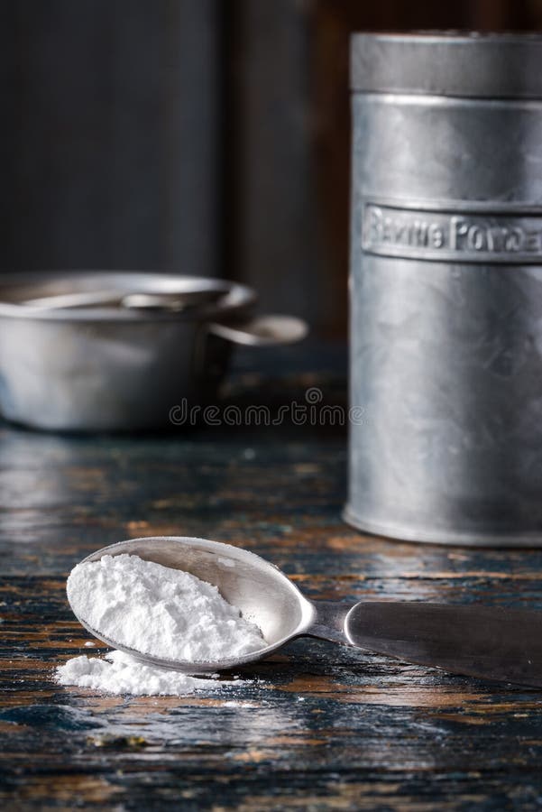 Baking Powder Spilled from a Teaspoon Stock Image - Image of measuring ...