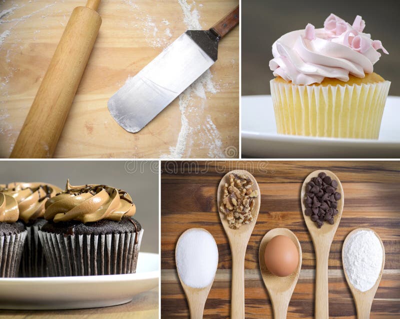 Baking Preperation and Cupcakes Stock Image - Image of tasty, sugar ...