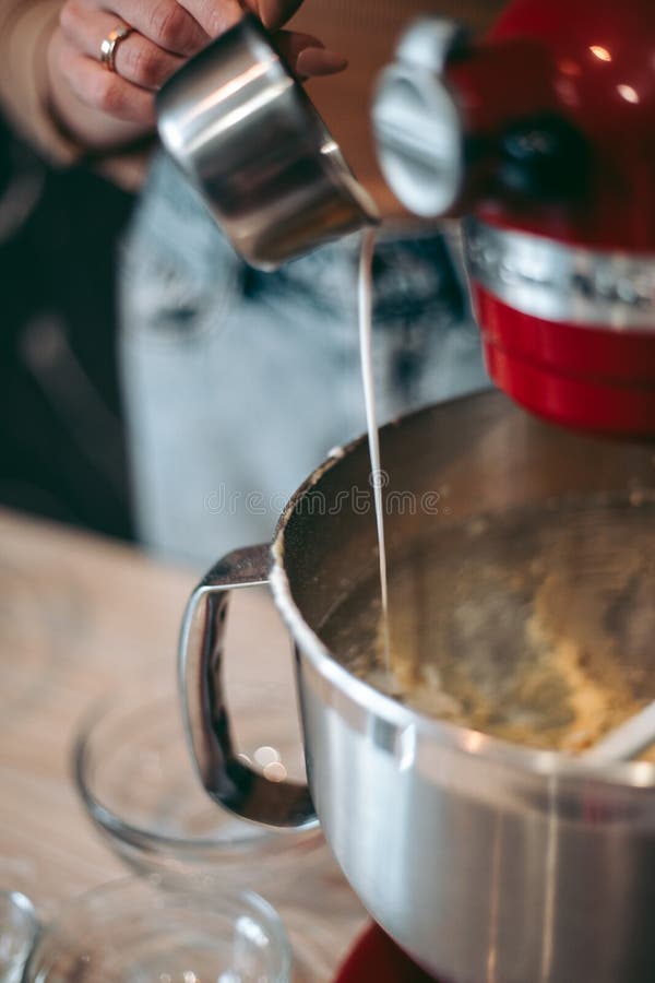 The Baking Process of Baking Pies and Cookies in the Kitchen Stock ...