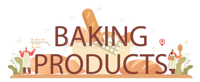 Baking Products Typographic Header. Chef in the Uniform Baking Stock ...