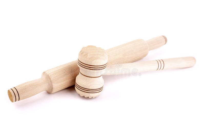 Baking Rolling Pin and Wooden Meat Hammer Stock Image - Image of ...
