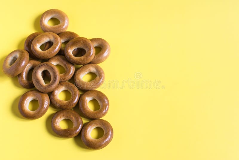 Baking Round Bagels on a Light Background Top View Stock Photo - Image ...