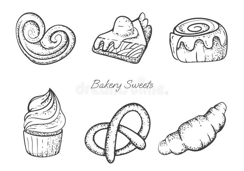 Baking Set of Elements in Hand Drawing Style Stock Vector ...