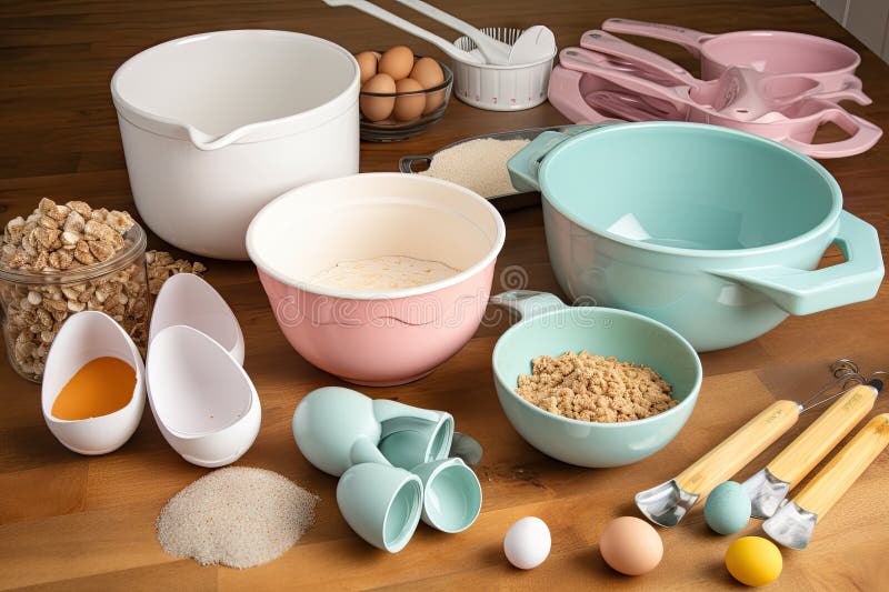Baking Set, Including Measuring Spoons and Cups, Rolling Pin and Mixing ...