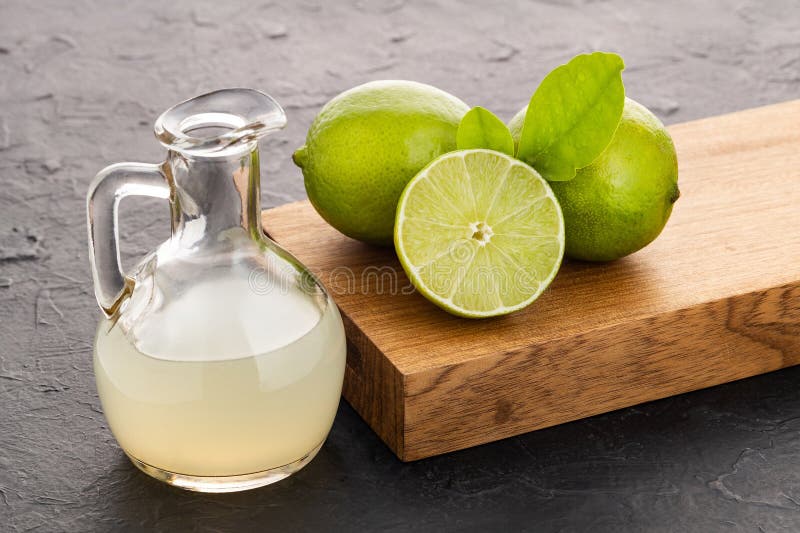 Baking Soda and Lemon Lime Juice Mix - Citrus Latifolia Stock Photo ...