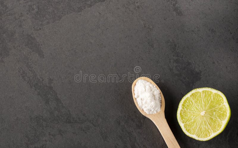 Baking Soda with Lemon - Text Space Stock Image - Image of lemon ...