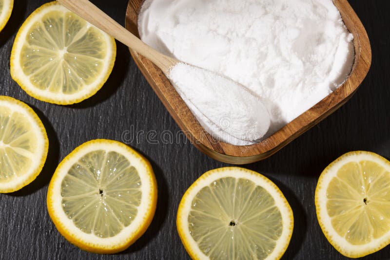 Baking Soda in Powder with Meyer Lemon Stock Image - Image of ...