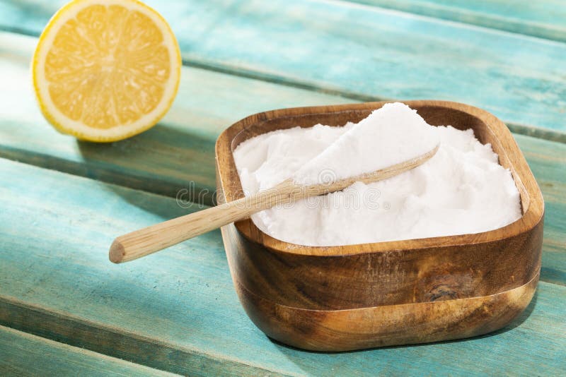 Baking Soda in Powder with Meyer Lemon Stock Image - Image of clean ...