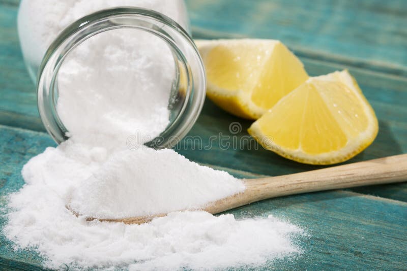 Baking Soda in Powder with Meyer Lemon Stock Image - Image of ...
