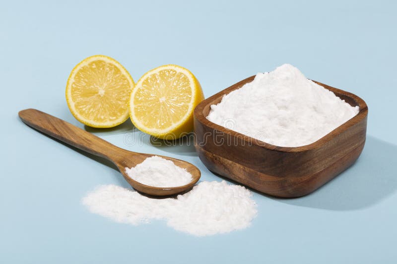 Baking Soda in Powder with Meyer Lemon Stock Photo - Image of ...