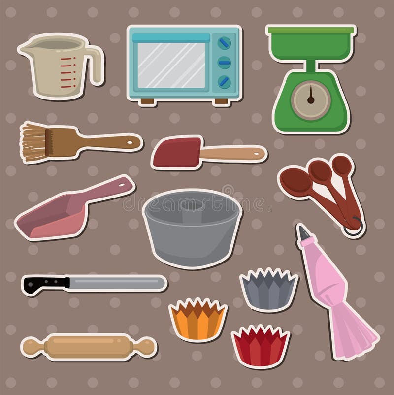 Baking Tool Icons Set stock vector. Illustration of baked - 41286798