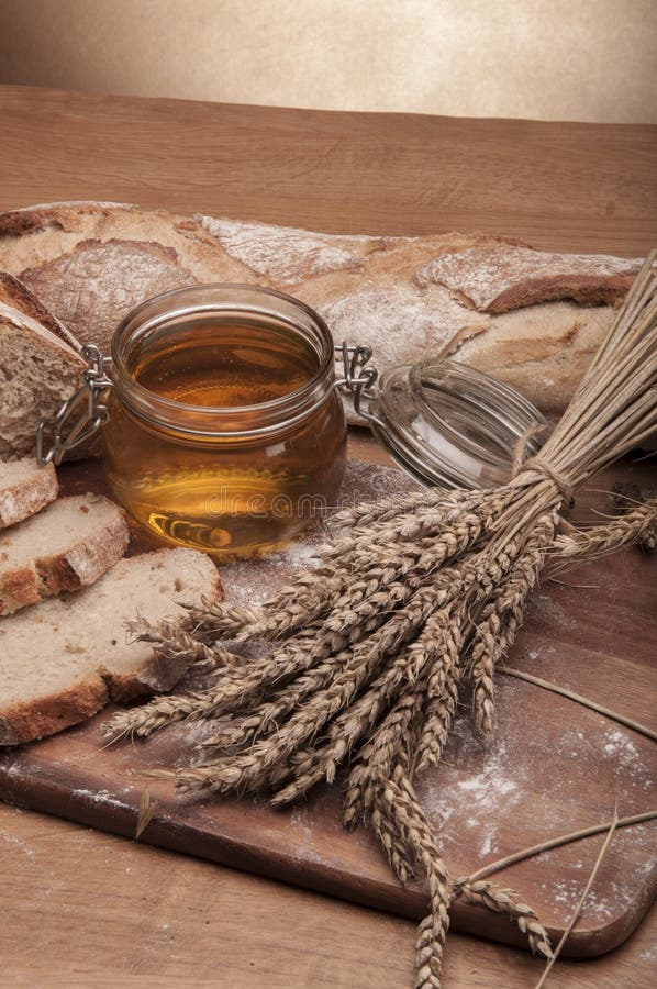 Baking Theme Table with Bread Stock Image - Image of loaf, brown: 34543139