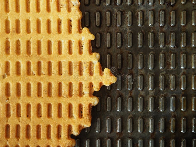 Baking Thin Waffles. Background with Waffle and Baking Surface Stock ...