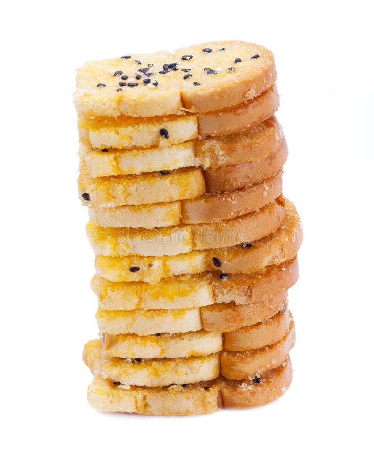 Baking Toast Sugar Sesame Stack White Background Stock Photos - Free ...