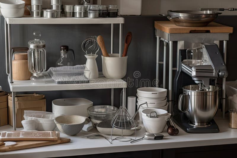 Baking Tools and Equipment in a Sleek, Modern Setting Stock ...