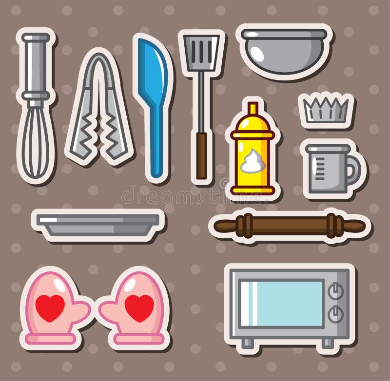 Baking tools stickers stock vector. Illustration of isolated - 25511270