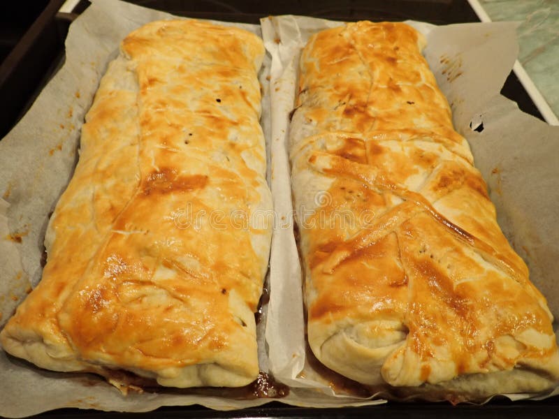 Baking of a Traditional Apple Strudel Stock Photo - Image of bakery ...