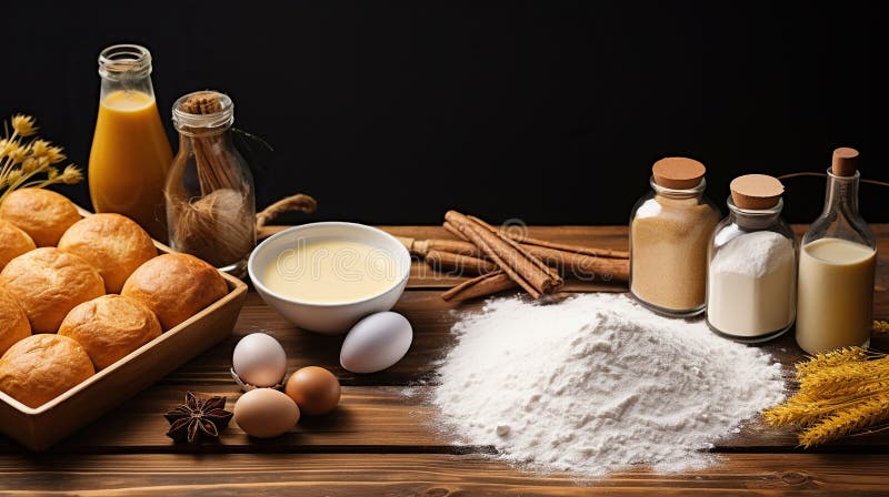 Baking Utensils and Cooking Ingredients for Cake Bakery Include Flour ...