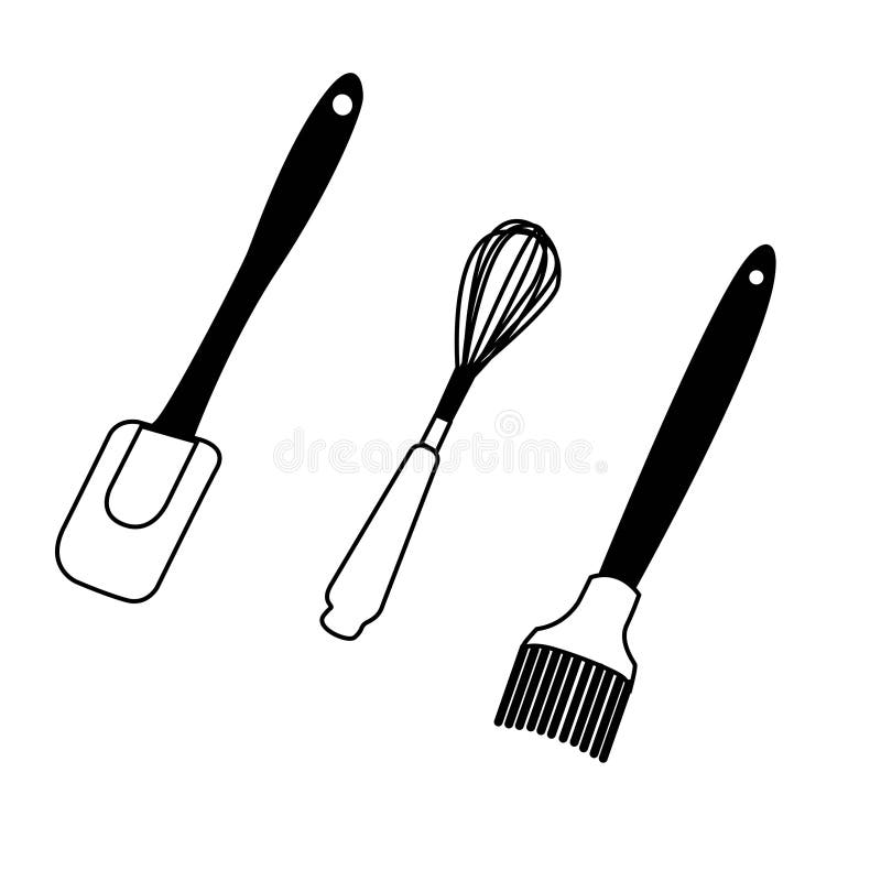 Culinary Utensils Vector Set - Spatula, Pizza Cutter, Cheese Knife ...