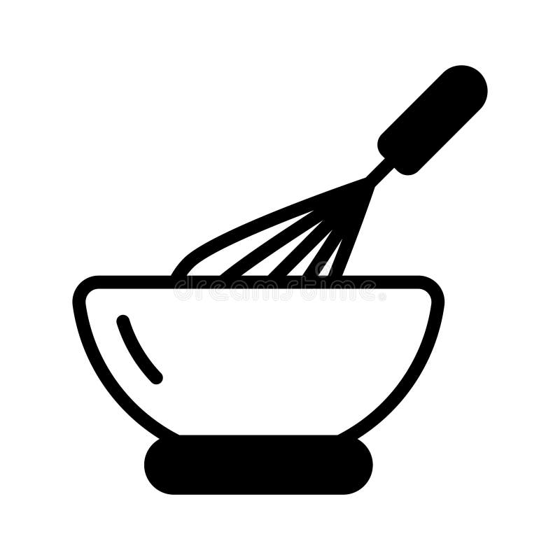 Baking Whisk Bowl Icon Designed in Glyph Style Stock Vector ...