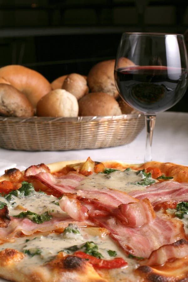 Bakon and ham pizza stock image. Image of lunch, menu - 2757073