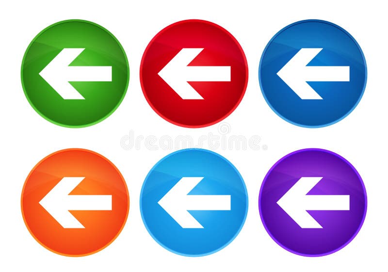 Röd Rund Knapp För Tillbaka Pilsymbol Stock Illustrationer ...