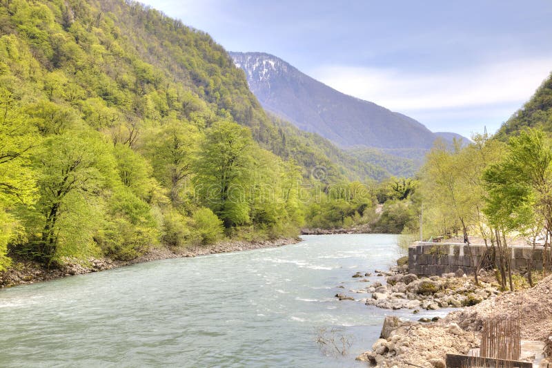 Baksan River stock image. Image of plant, stone, brook - 54003107