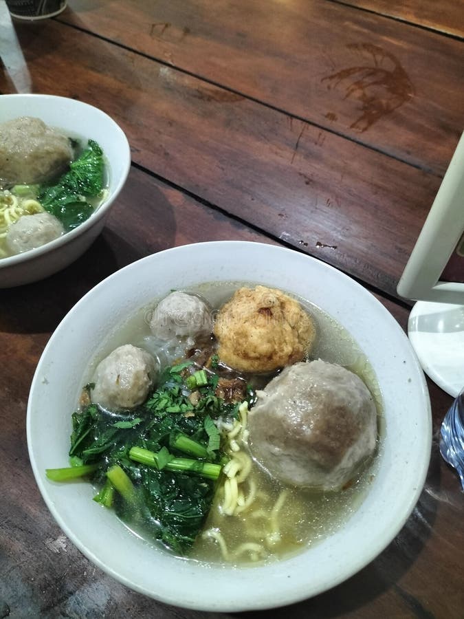 Bakso with Noodle and Vegetable Stock Image - Image of vegetable, curry ...