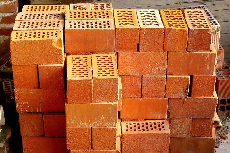 Bakstenen stock foto. Image of structuur, sinaasappel - 8004822