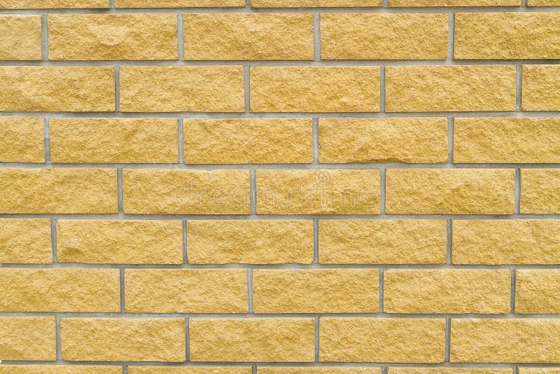 Bakstenen Muur Van Gele Steen Stock Afbeelding - Image of achtergrond ...
